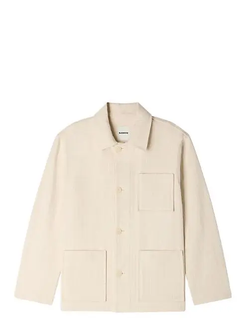 Sandro Cotton Worker Jacket - Ecru