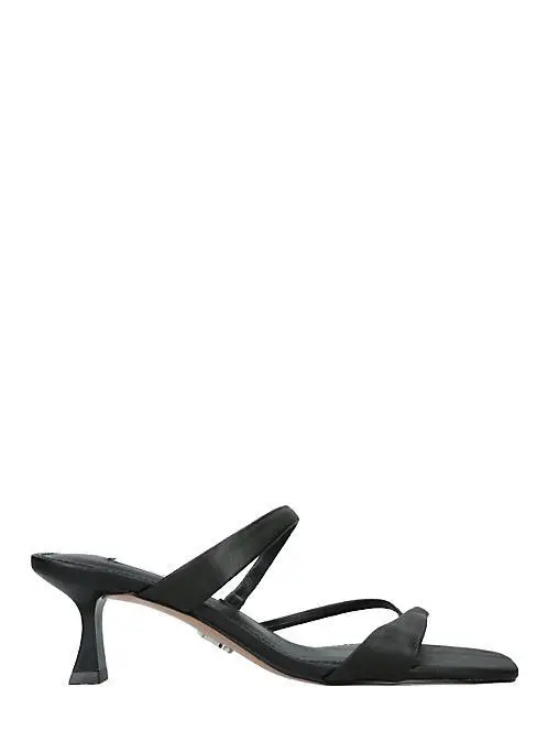 Steve Madden Ajay Heeled Leather Sandals - Black
