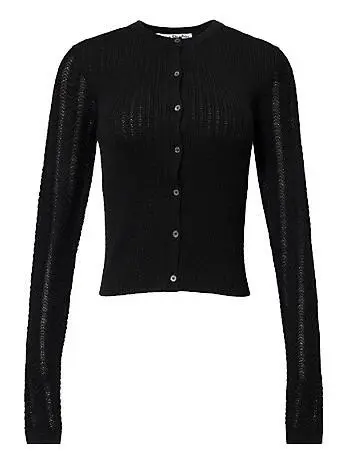 Acne Studios Kredas Rib-knit Wool-blend Cardigan - Black