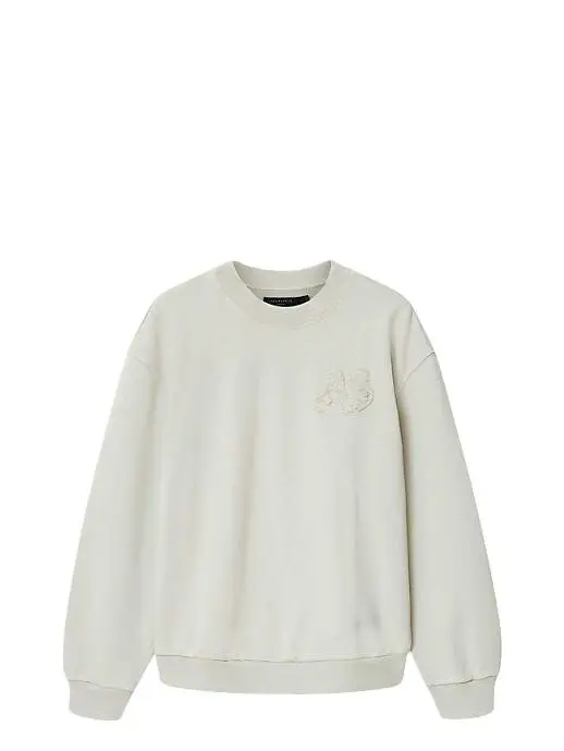 ALLSAINTS Insignia Logo-embroidered Cotton Sweatshirt - Sea Green