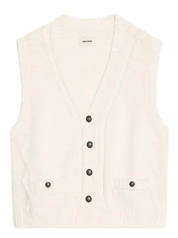 Zadig&Voltaire Mally V-neck Knitted Vest - Vanille