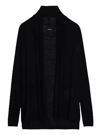 Zadig&Voltaire Cashmere Cardigan With Rhinestone Embellishments - Black