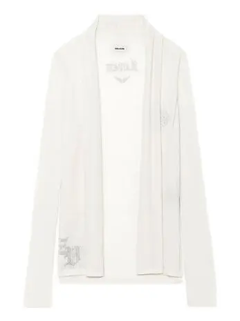 Zadig&Voltaire Cashmere Cardigan With Rhinestone Embellishment - Vanille