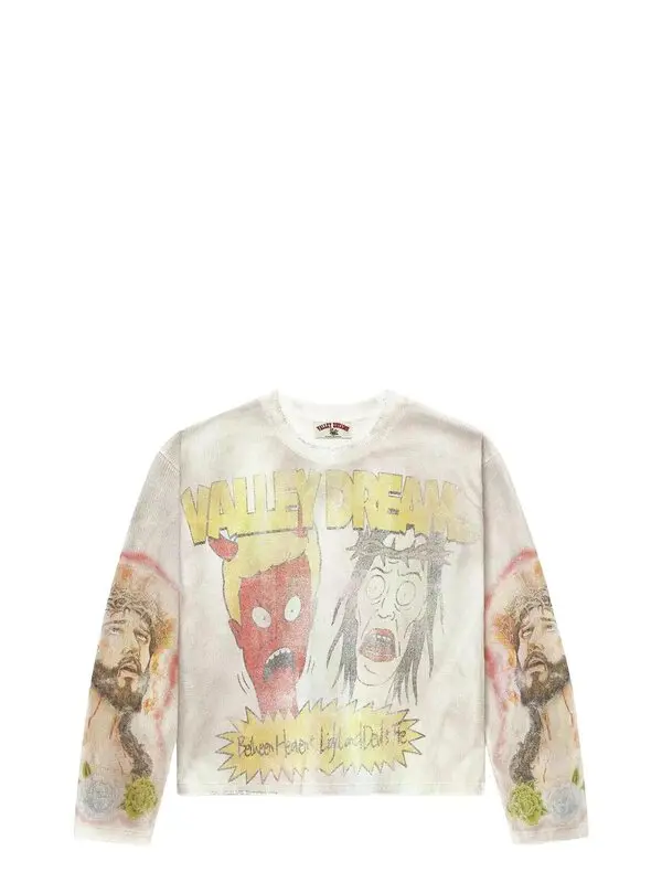 VALE FOREVER Graphic Print Crew-neck Sweatshirt - Neutrals