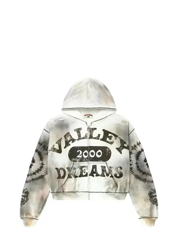 VALE FOREVER Spiral Zip-up Hoodie - Neutrals