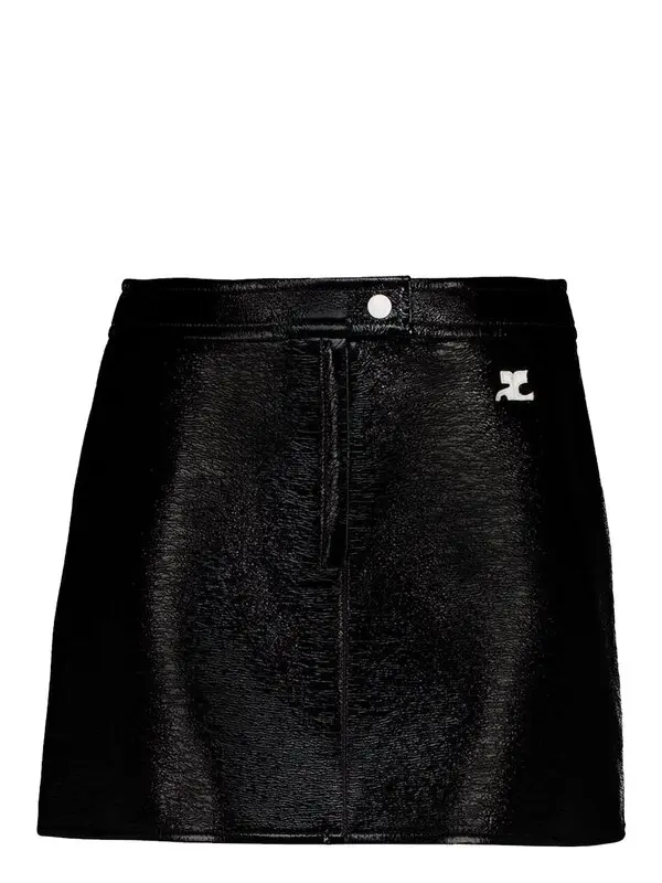 COURREGES Reedition Vinyl Mini Skirt - Black
