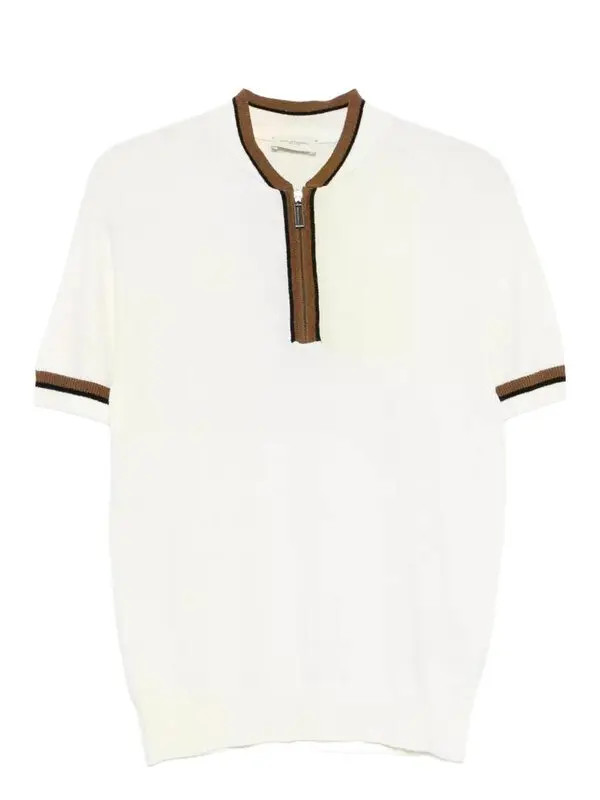 PAOLO PECORA Zip-up T-shirt - Neutrals