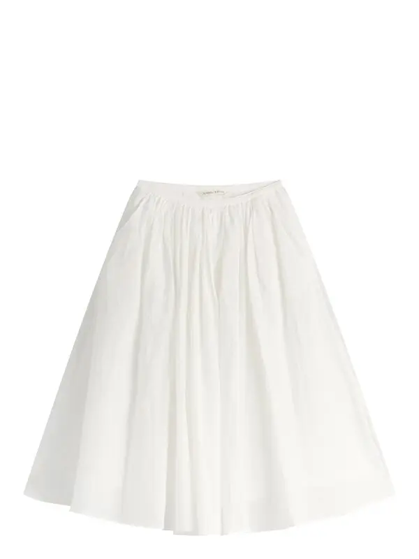 NOTHING WRITTEN Shore Linen Midi Skirt - White
