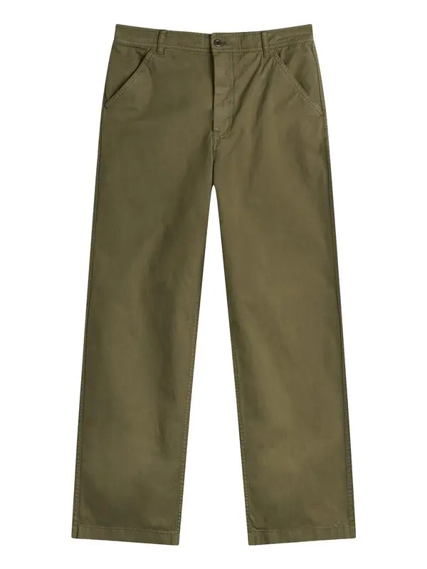 Norse Projects Kvitfjell Relaxed Cotton Twill Trousers - Olive Night
