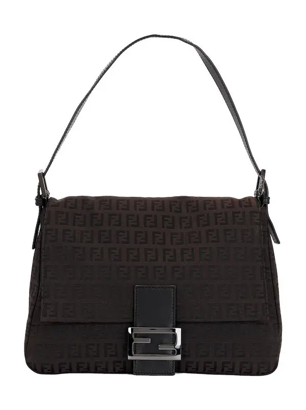 Fendi Zucchino Mama Baguette Shoulder Bag - Brown