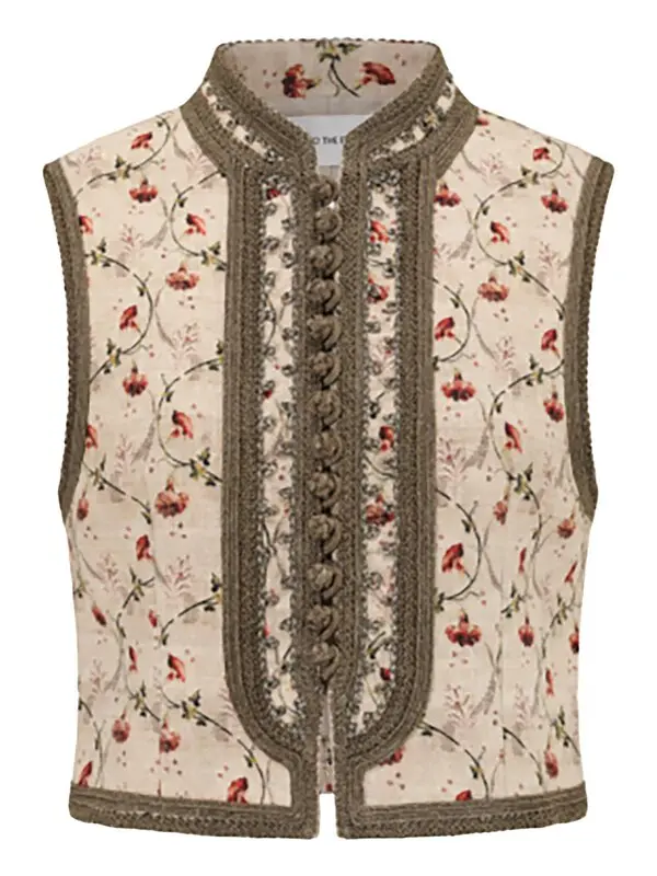INTO THE EAST Floral Silk-blend Vest - Ivory