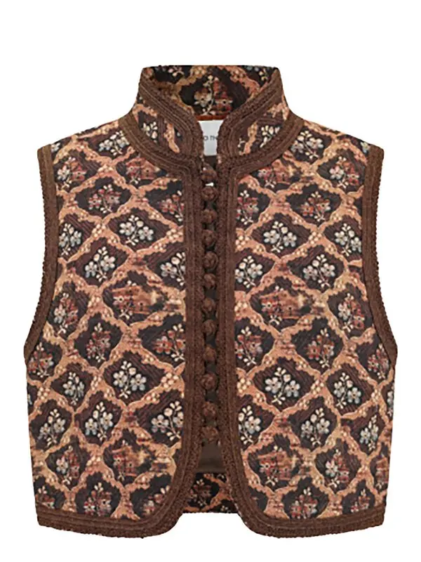 INTO THE EAST Sonneratia Silk-blend Vest - Brown