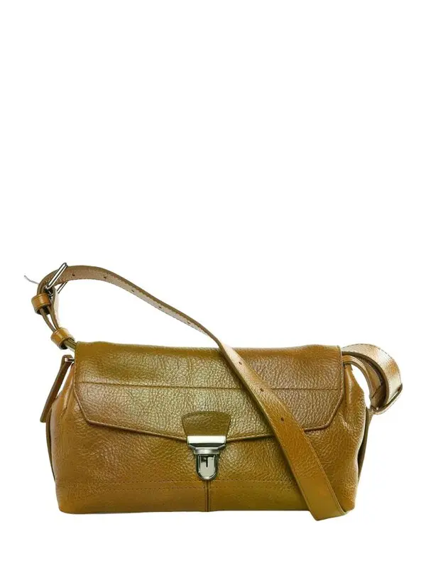 LEMAIRE Small Gear Top-flap Shoulder Bag In Glossy Vegetable-tanned Leather - Brown