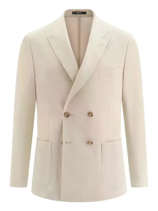Boggi Milano Double-breasted Patch-pockets Blazer - Neutrals
