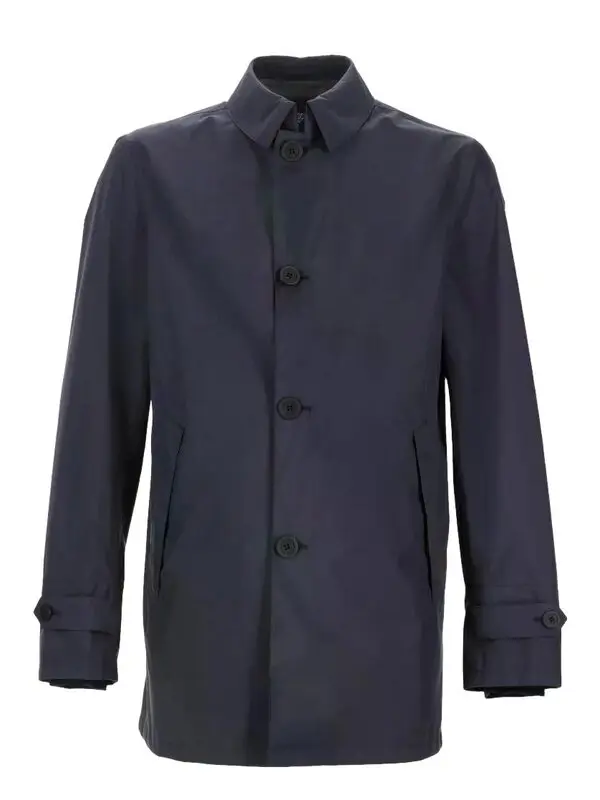 Herno Buttoned Trench Coat - Blue