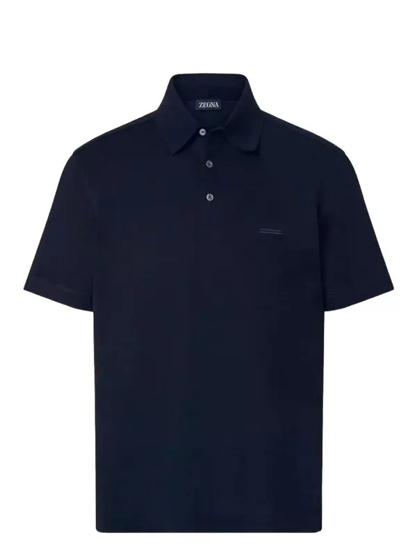 Zegna Buttoned Polo Shirt - Blue