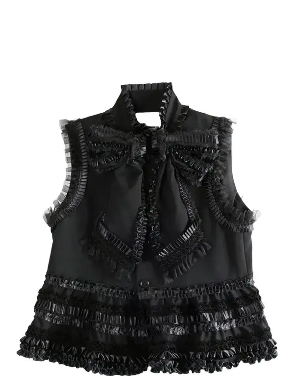 Comme Des Garçons Ruffled Bow Vest - Black