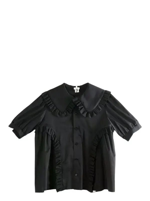 Comme Des Garçons Ruffled Cotton Shirt - Black