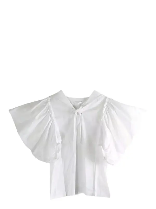 COMME DES GARÇONS TAO Puffed Lace-up Blouse - White