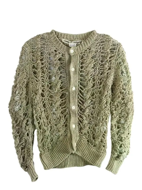 Comme Des Garçons Openwork Cardigan - Green