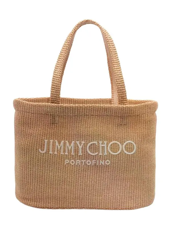 JIMMY CHOO Logo-lettering Beach Bag - Neutrals
