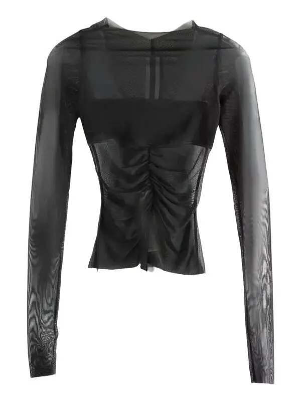 Rick Owens Long-sleeved Ruched Top - Black
