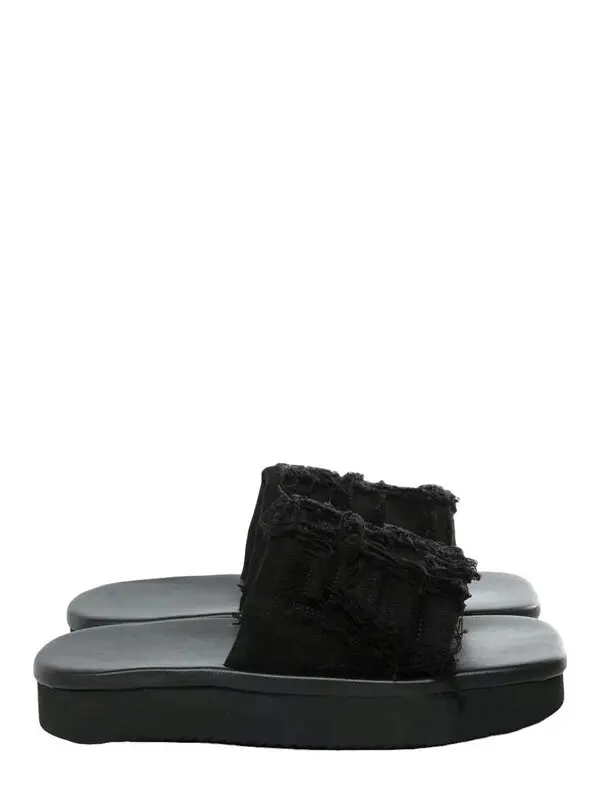 Rick Owens Frayed Platform Sandals - Black