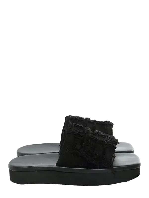Rick Owens Frayed Platform Sandals - Black