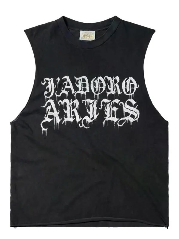 Aries Gothic J'adoro Graphic-print Sleeveless Vest - Black