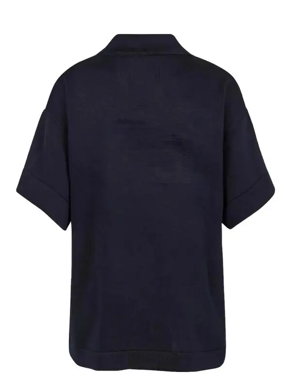 JIL SANDER V-neck Buttoned Polo Shirt - Blue