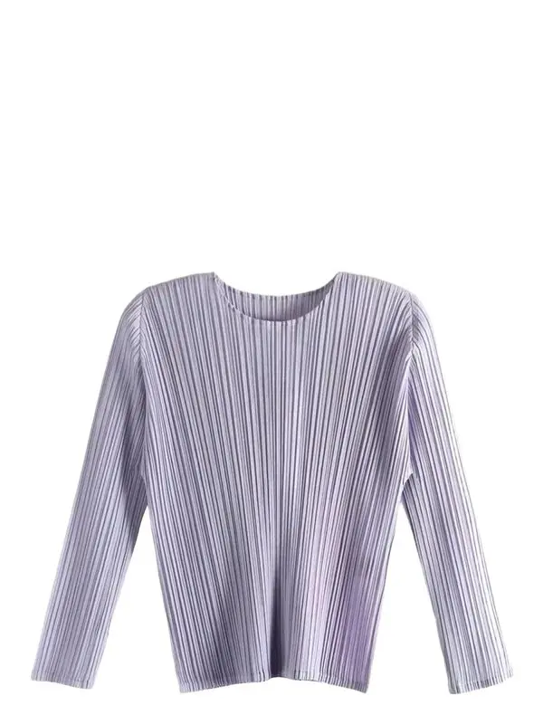 Issey Miyake Pleated Long-sleeve Top - Purple