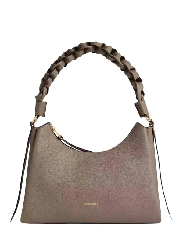 COCCINELLE Boheme Braided Shoulder Bag - Grey