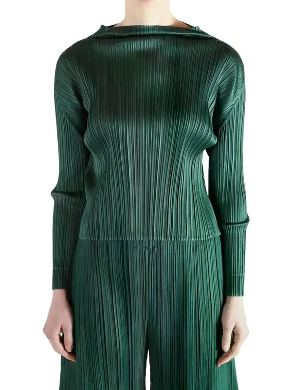 Issey Miyake Pleated Top - Green