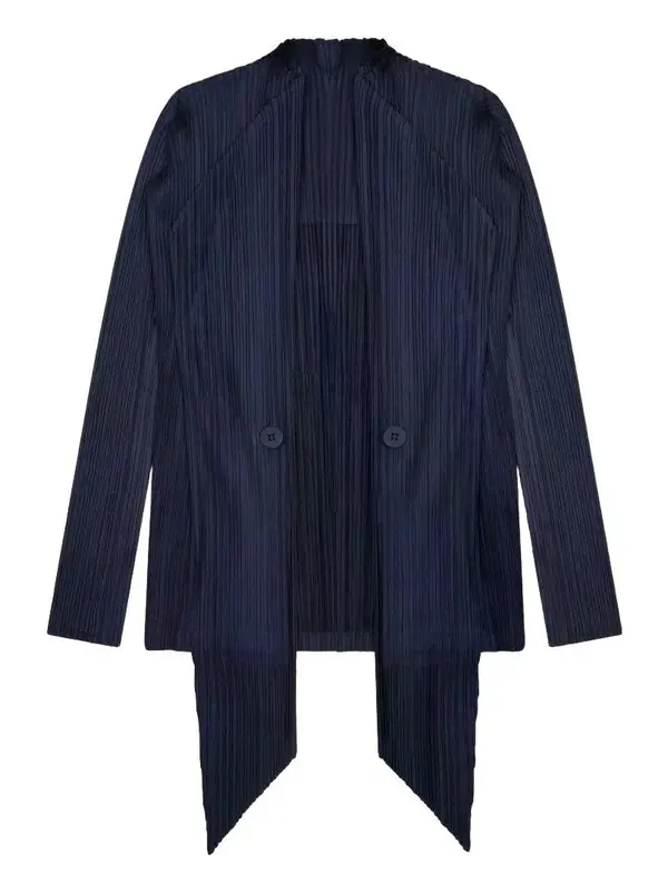 Issey Miyake Pleated Cardigan - Blue