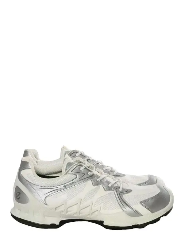 Ecco Metallic Panelled Sneakers - White