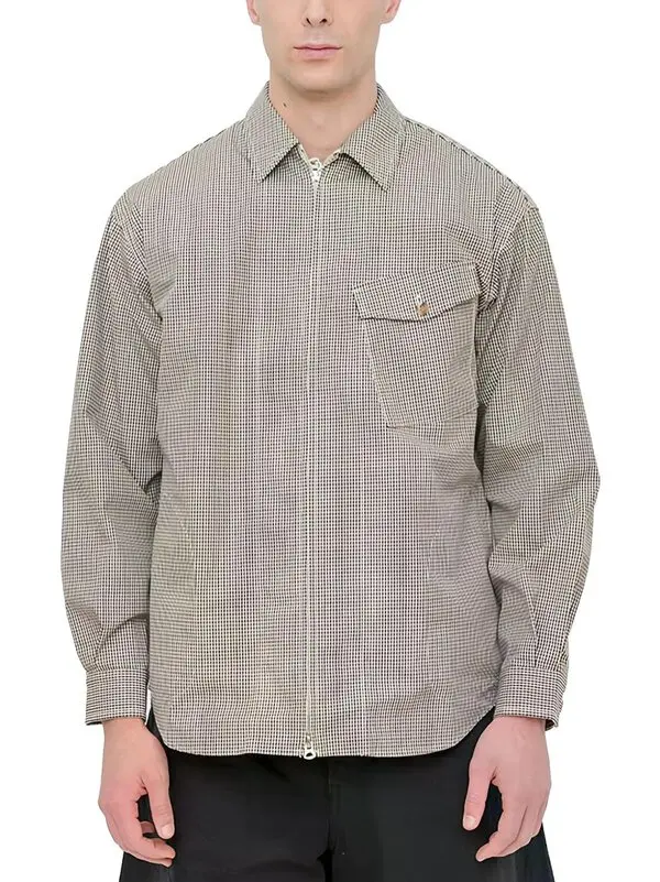 Comme Des Garçons Zipped Checked Shirt - Neutrals