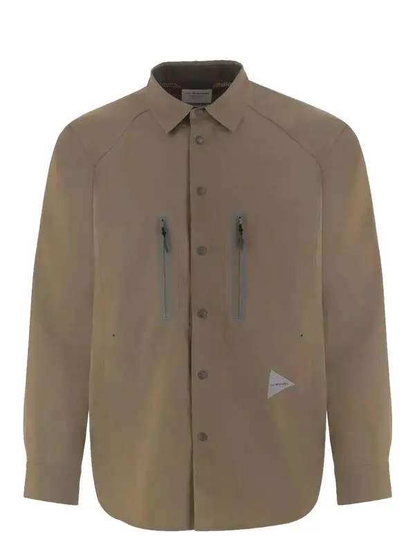 AND WANDER Zip-pocket Shirt - Neutrals