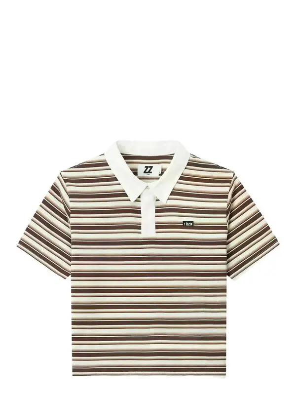 Izzue Striped Polo Shirt - Brown