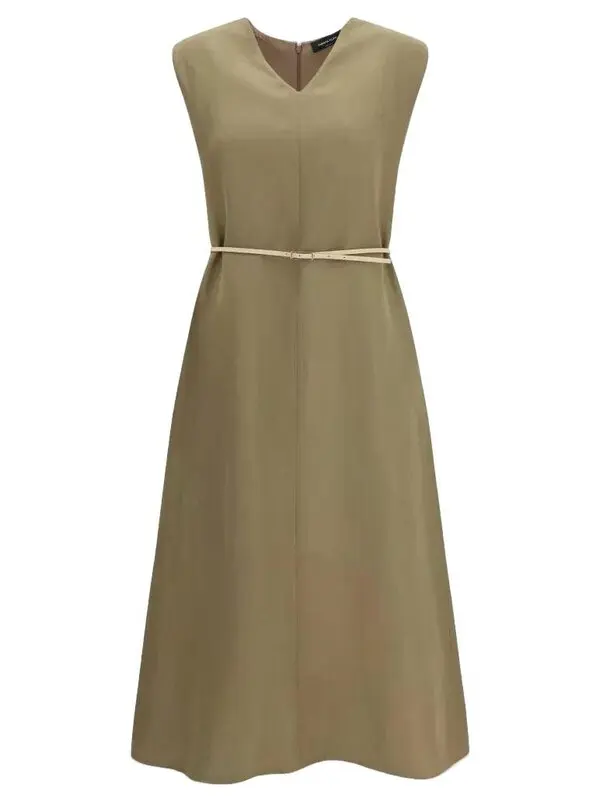 Fabiana Filippi V-neck Belted Midi Dress - Green