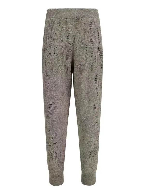 Brunello Cucinelli Openwork Track Pants - Grey
