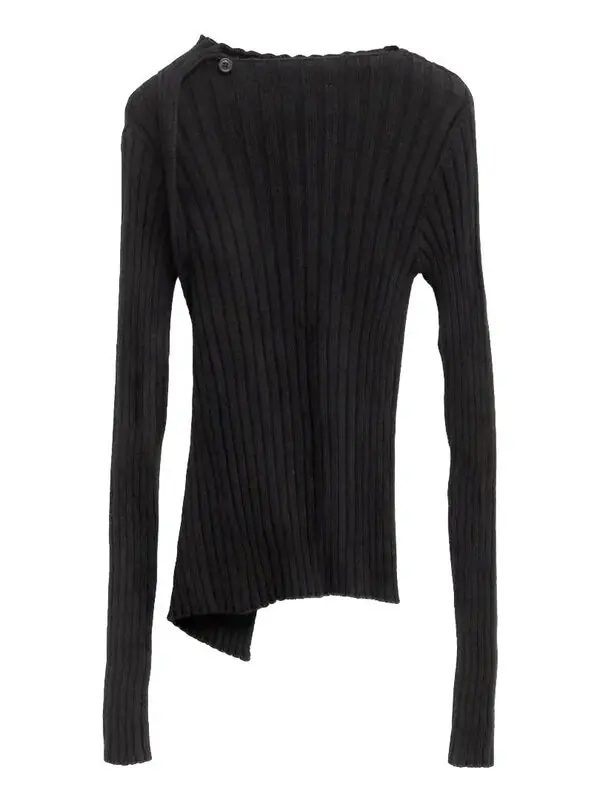 Paloma Wool Asymmetric Ribbed Sweater - Black