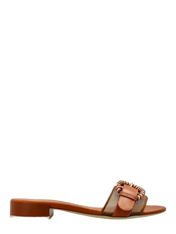 Rodo Buckle Strap Sandals - Brown