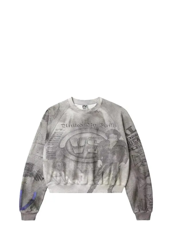 VALE FOREVER Graphic Print Crew-neck Sweatshirt - Grey