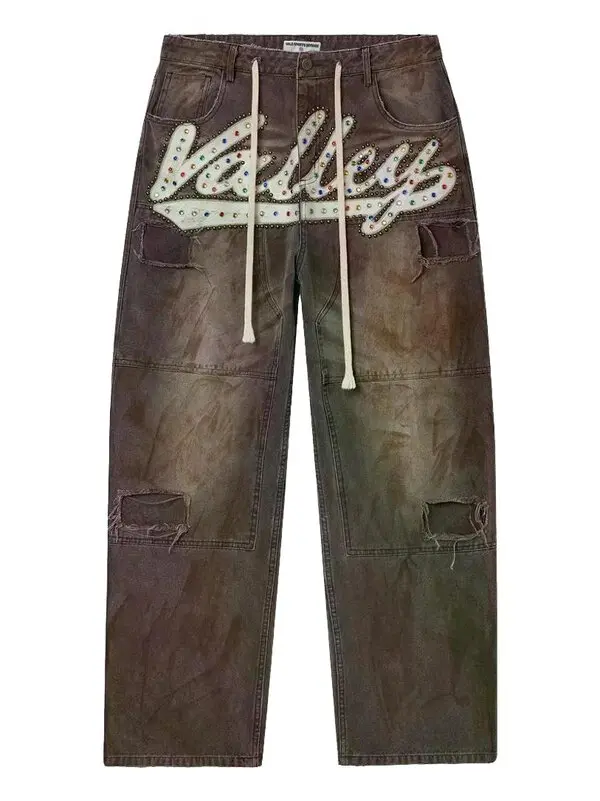 VALE FOREVER Logo-detail Painter Jeans - Brown