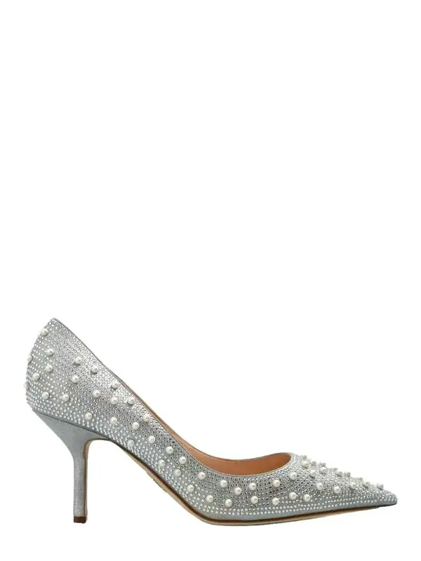 Rodo Studded Pearl Court Pumps - Silver
