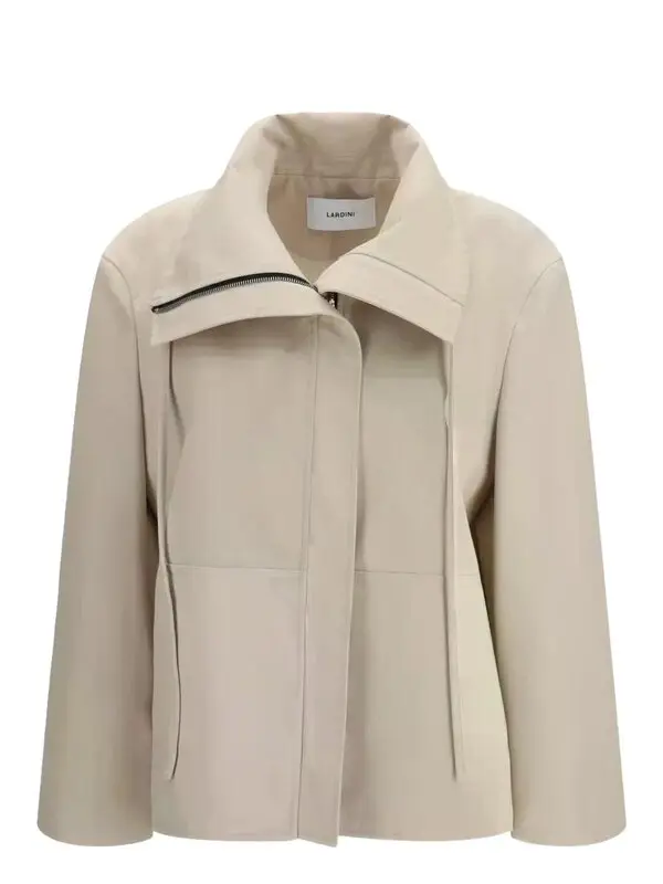 LARDINI Zipped Collared Jacket - Neutrals