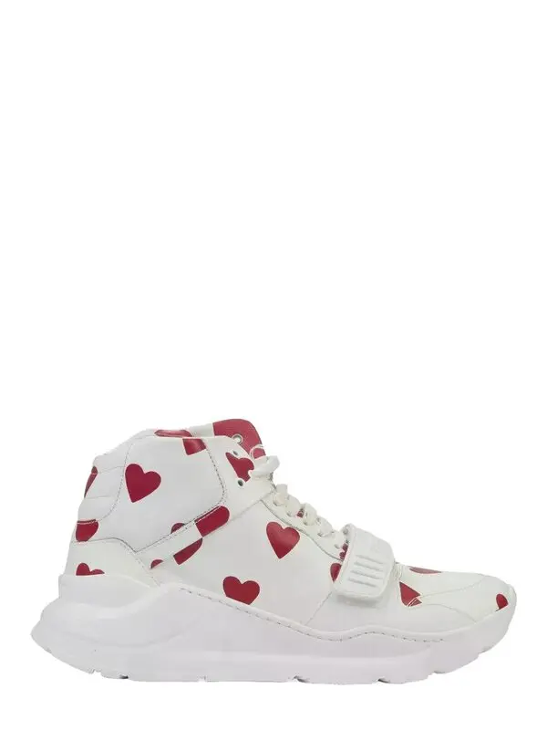 Burberry Heart-print High-top Sneakers - White