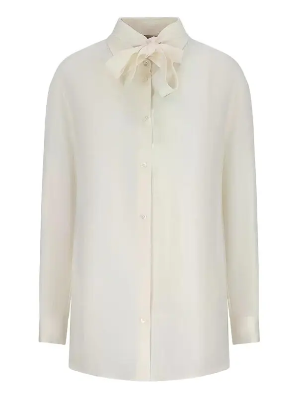 Herno Bow-detail Shirt - Neutrals