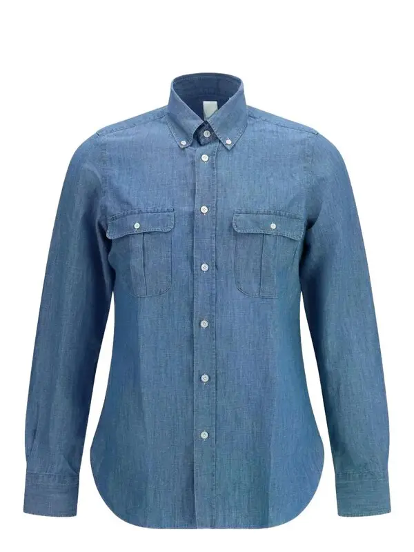 FINAMORE 1925 Zurigo Pocket Shirt - Blue