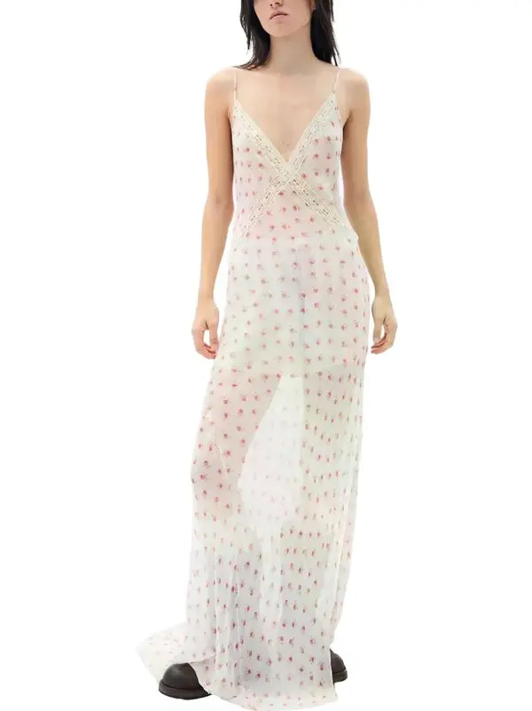 ANN DEMEULEMEESTER Lala Lace-detail Maxi Dress - White